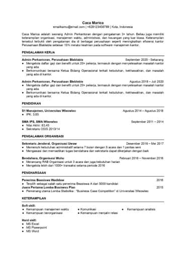 Download Template CV ATS Mudah dan Simple | Pelajar Info